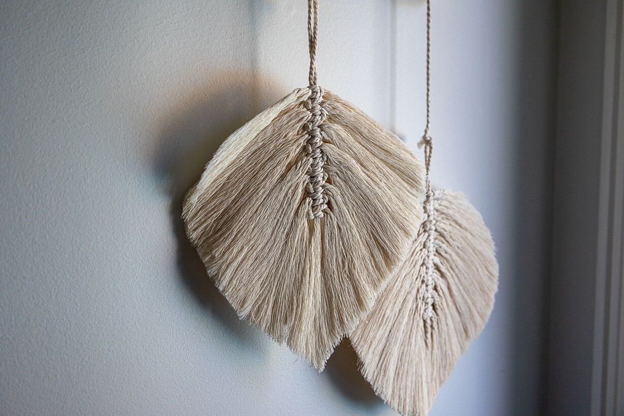 Easy DIY Macrame Leaves | Reaching Happy